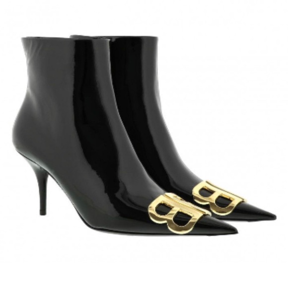 Balenciaga | Shoes | Balenciaga Patent Leather Bb Boots Size 37 | Poshmark